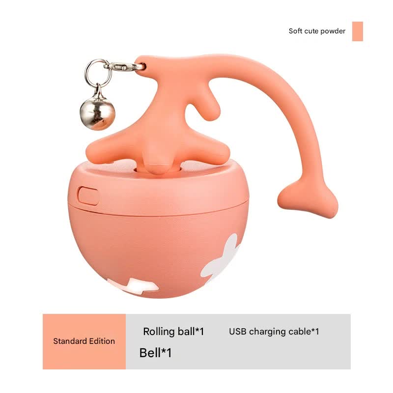 Rechargeable Interactive Cat Toy - Self-Rolling Ball with LED Light,St ...